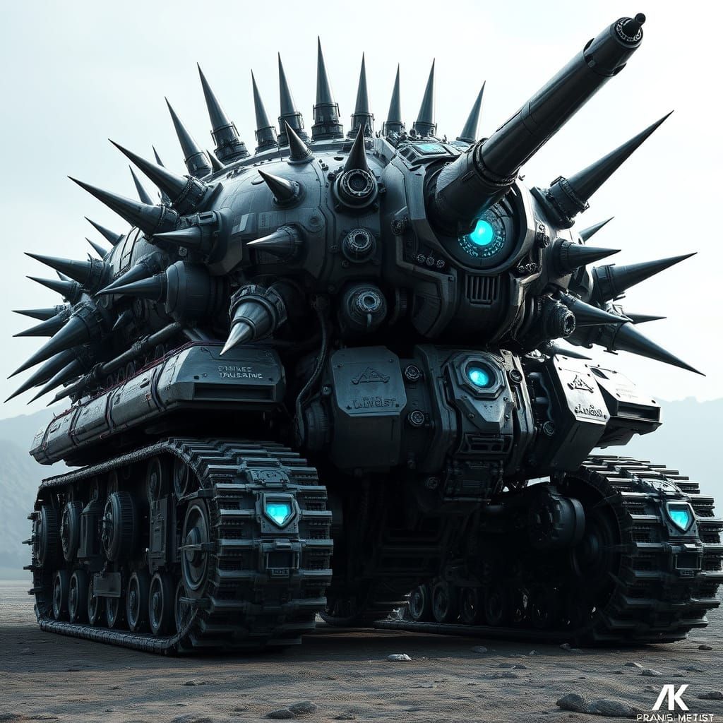 Colossal, Mechanized Alien War Machine in Futurist... - AI Art