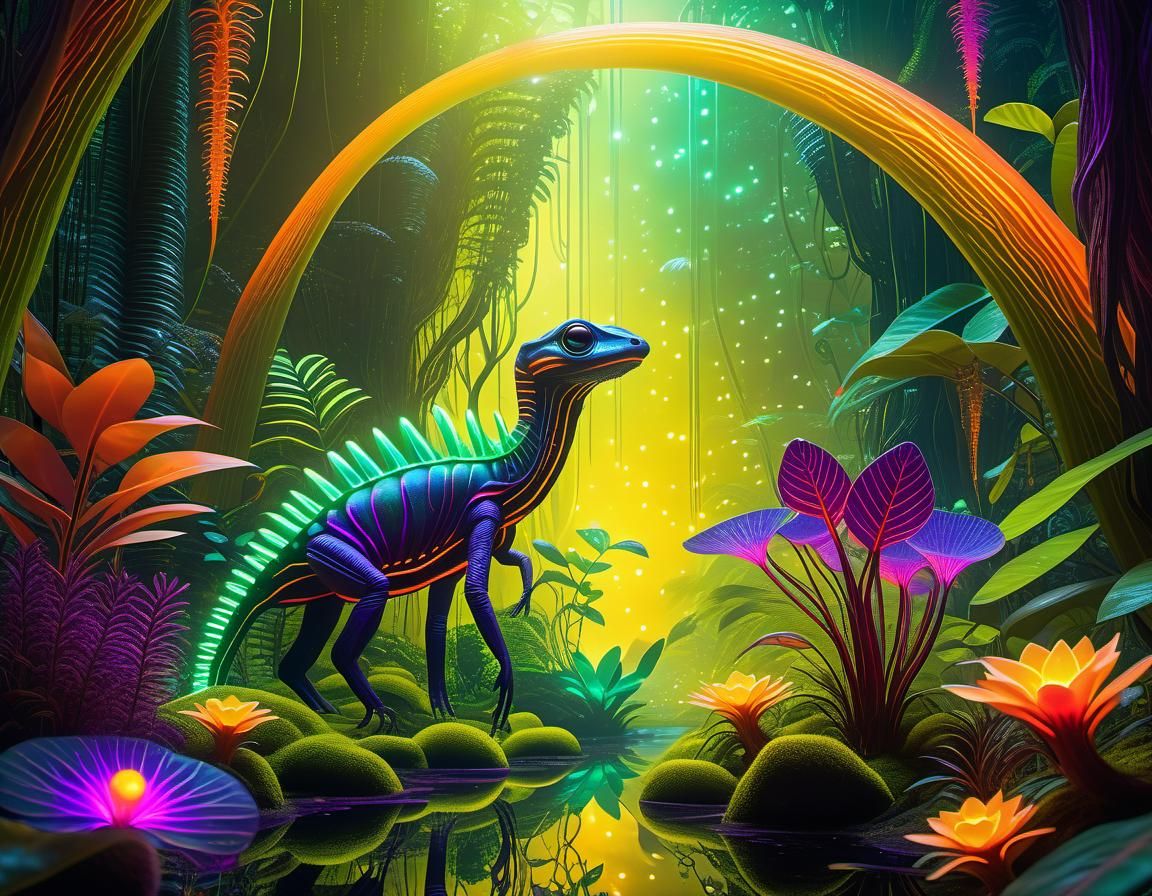 Alien Rainforest Scene 11 - AI Generated Artwork - NightCafe Creator
