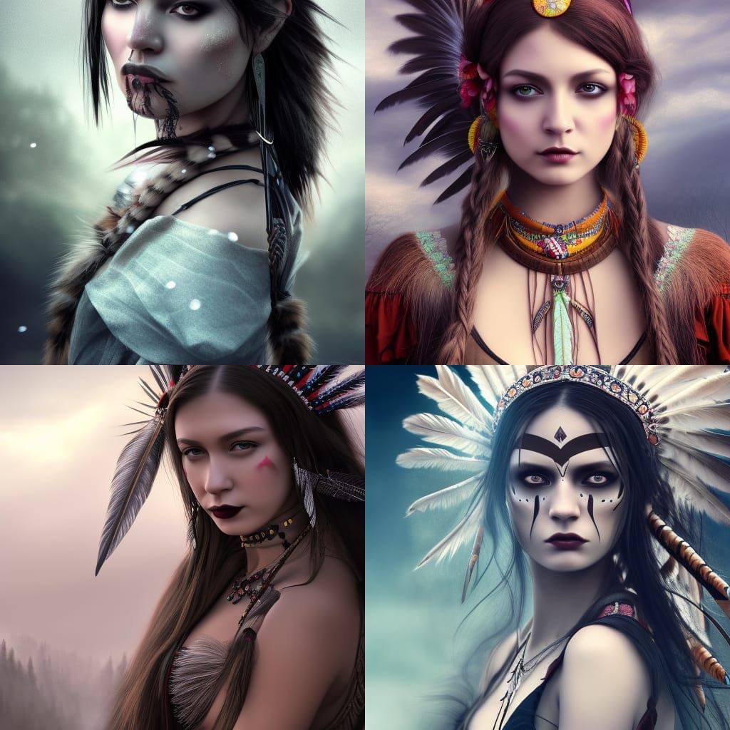 Hyper Realistic, 32K, HD, wide view, Full Body, native american female ...