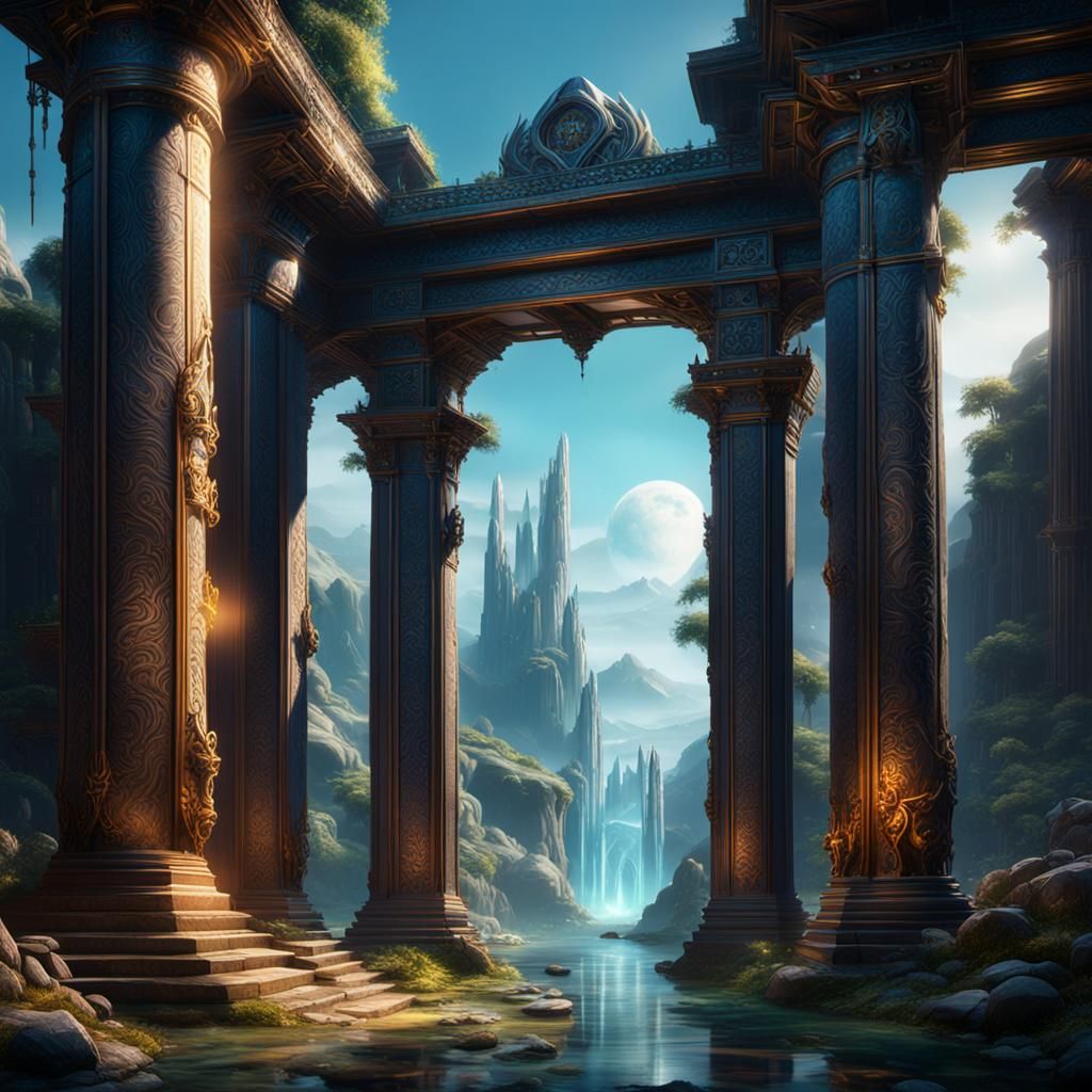Dosp Pillars - AI Generated Artwork - NightCafe Creator