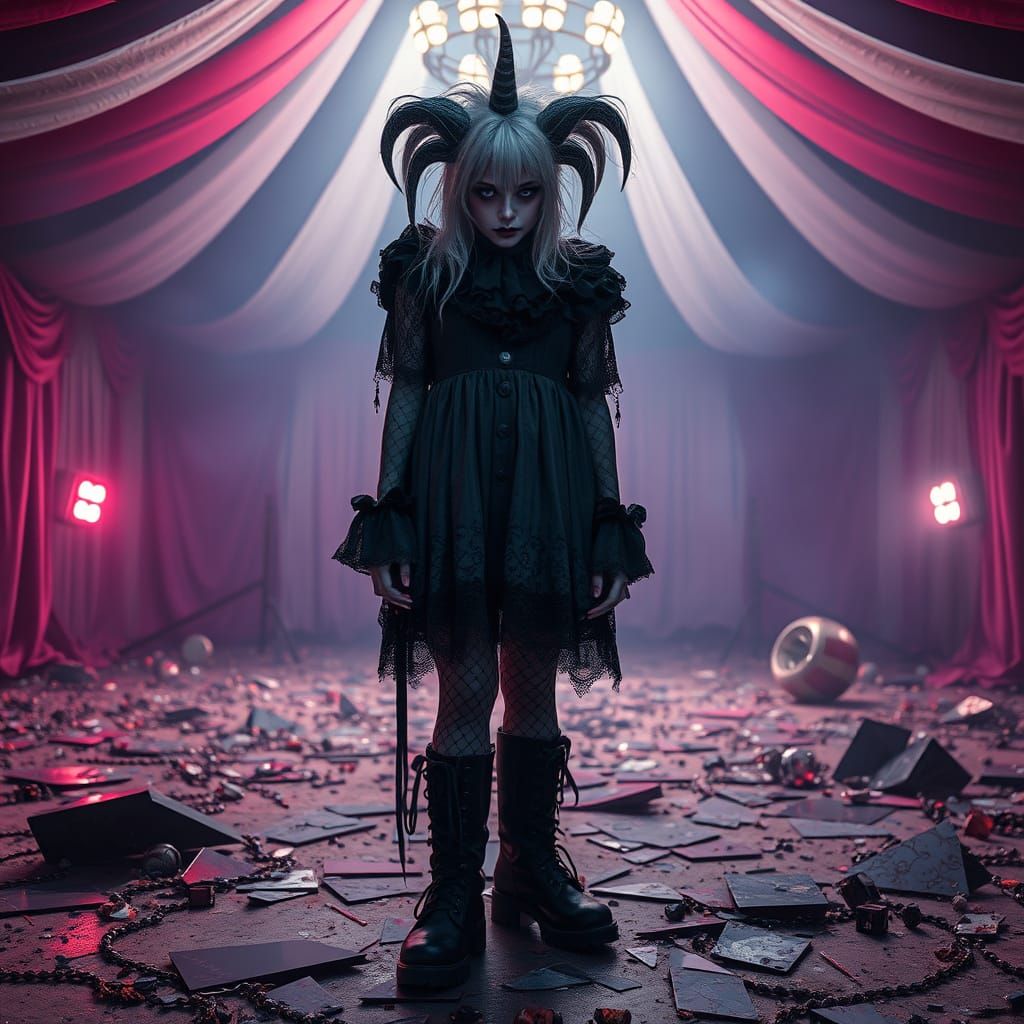 Gothic Circus Siren in Ruin - AI Art