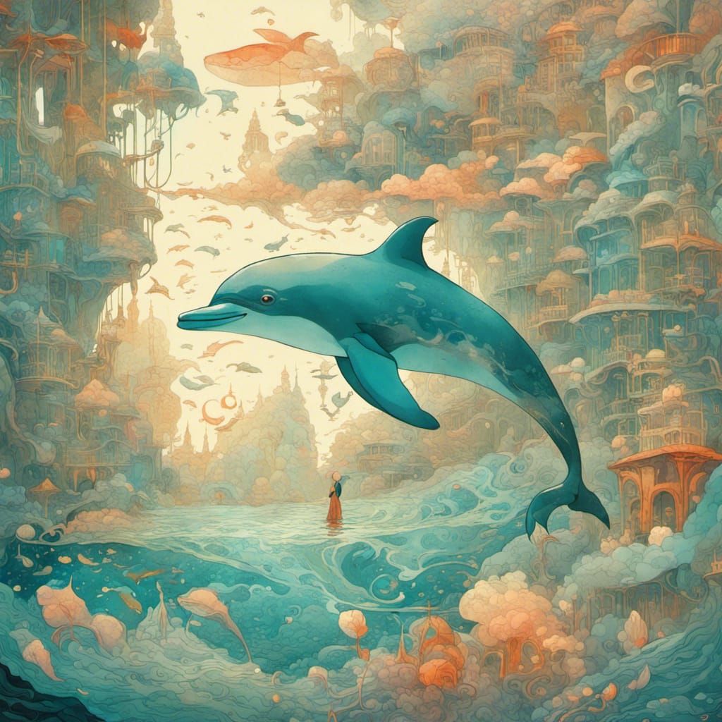 Dolphin Dreamscape - AI Generated Artwork - NightCafe Creator