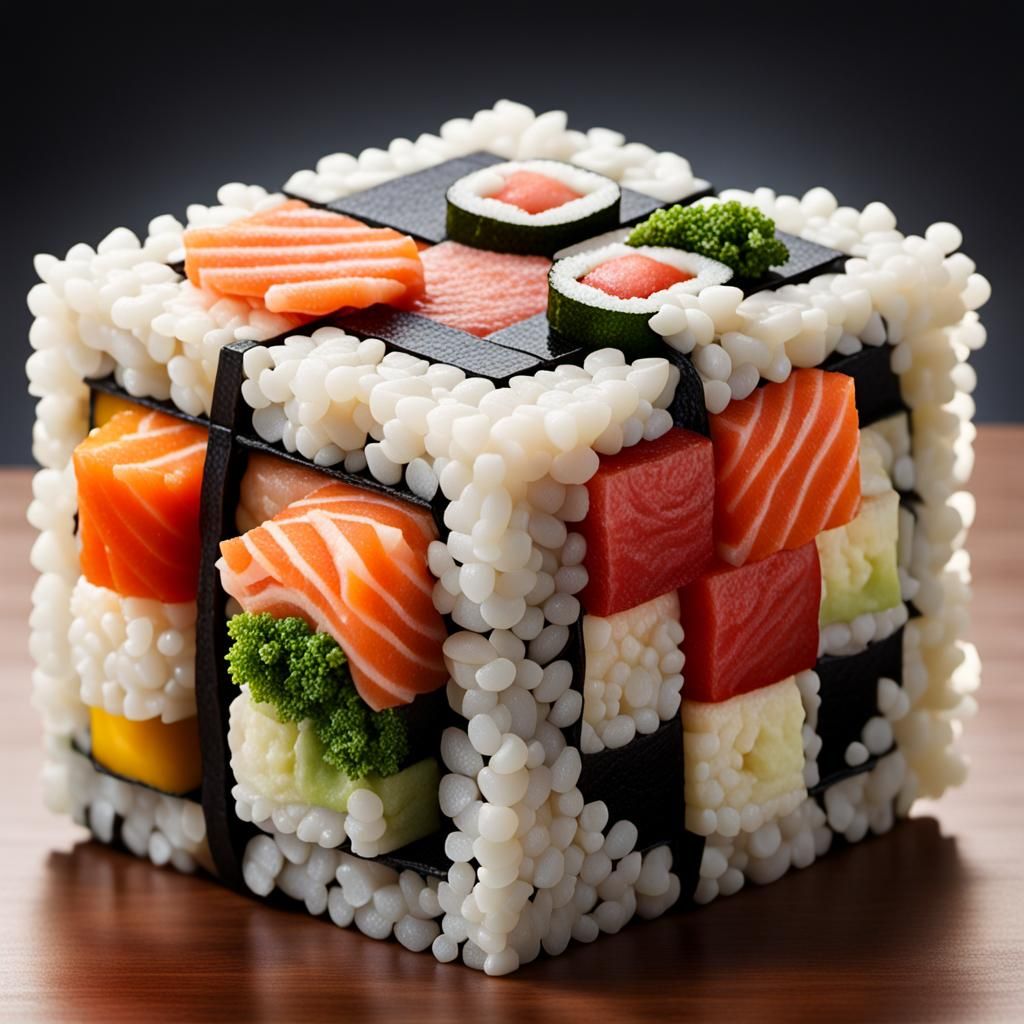 A cube sushi - AI Generated Artwork - NightCafe Creator