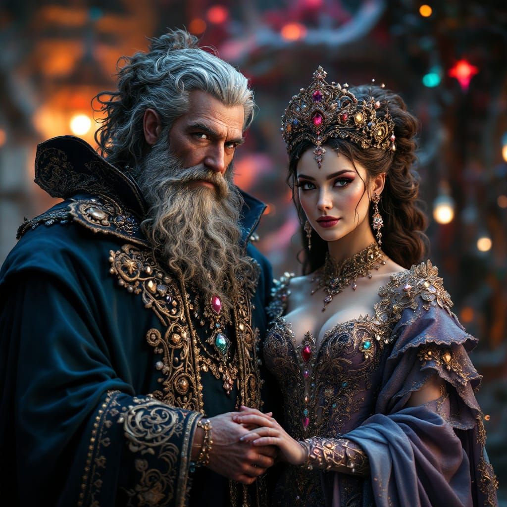 Rasputin and the Queen - Mystical Wizard Duo in Elaborate At...