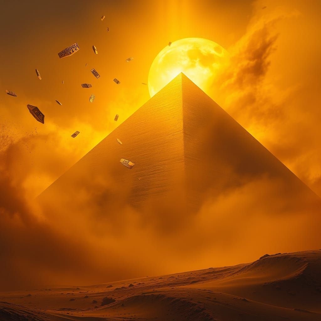 Egyptian pyramid in a fierce sandstorm #2