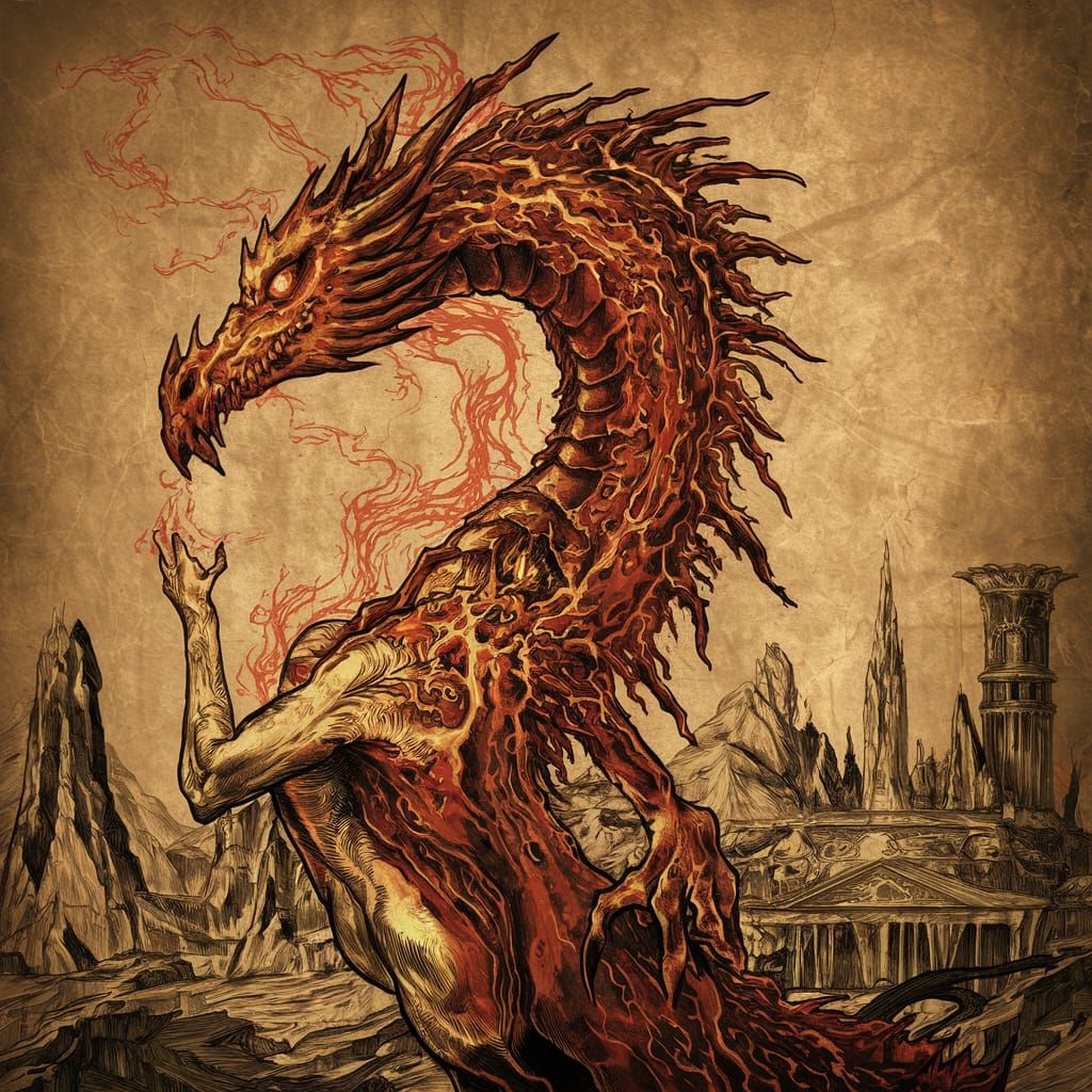 "Nostalgic realism ink poster artwork in Cadavre exquis