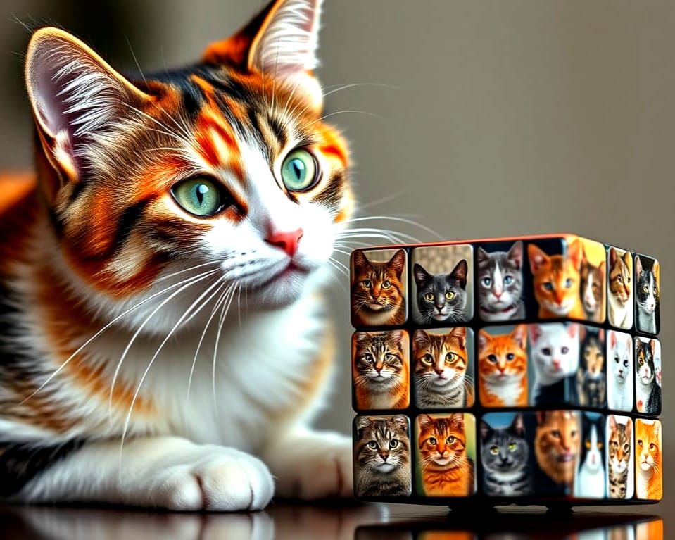 Cat with Rubik's Cube - Cat with Rubik's Cube