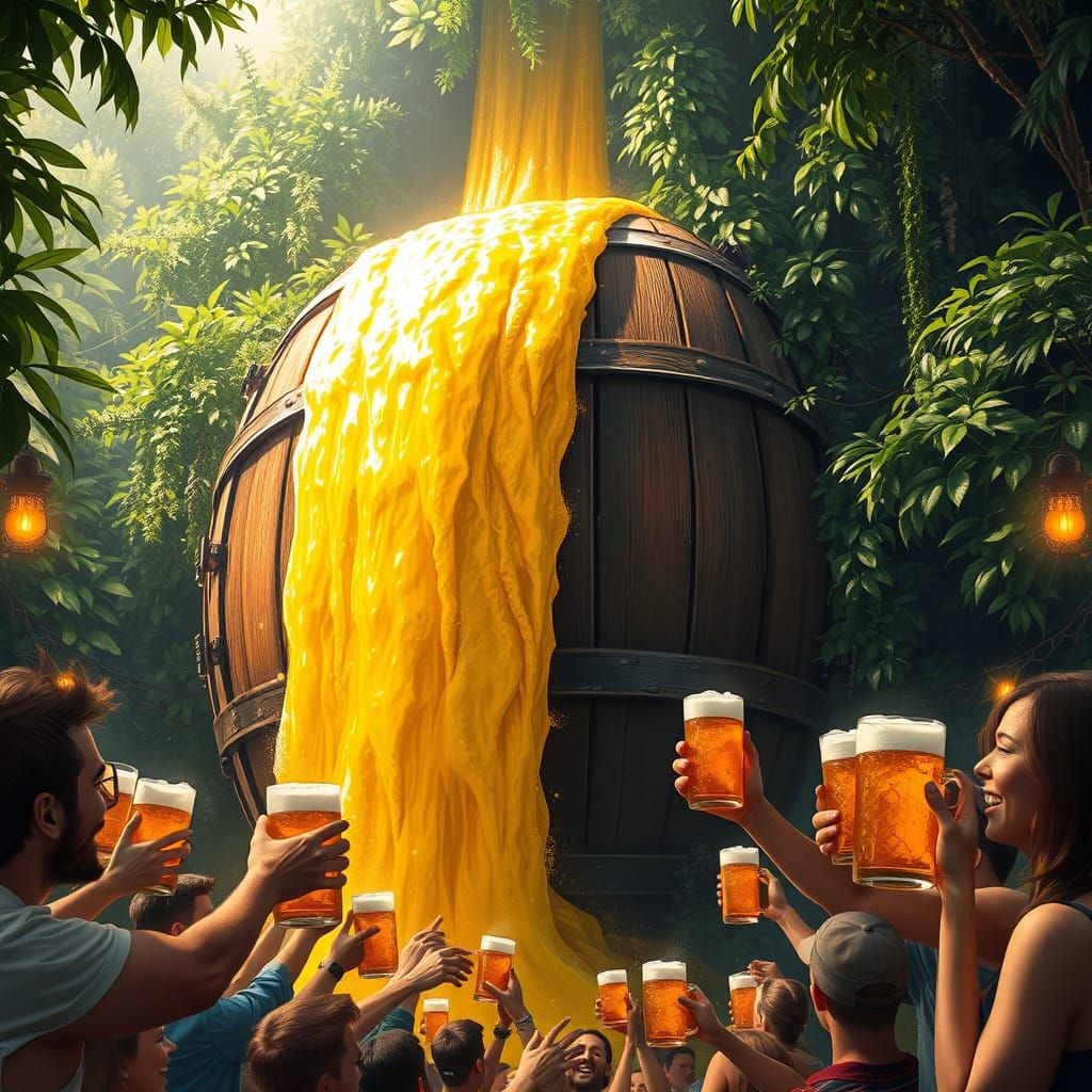 Cerveza en cascada - Beer Waterfall from Giant Barrel, Digit...