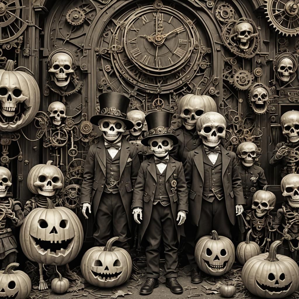 Family Portrait 😍 - Steampunk Ghosts in a Clockwork Fantasy