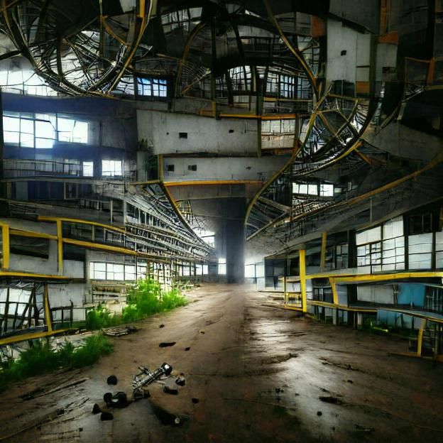 Infinite Abandoned Industrial Space - AI Generated Artwork - NightCafe ...