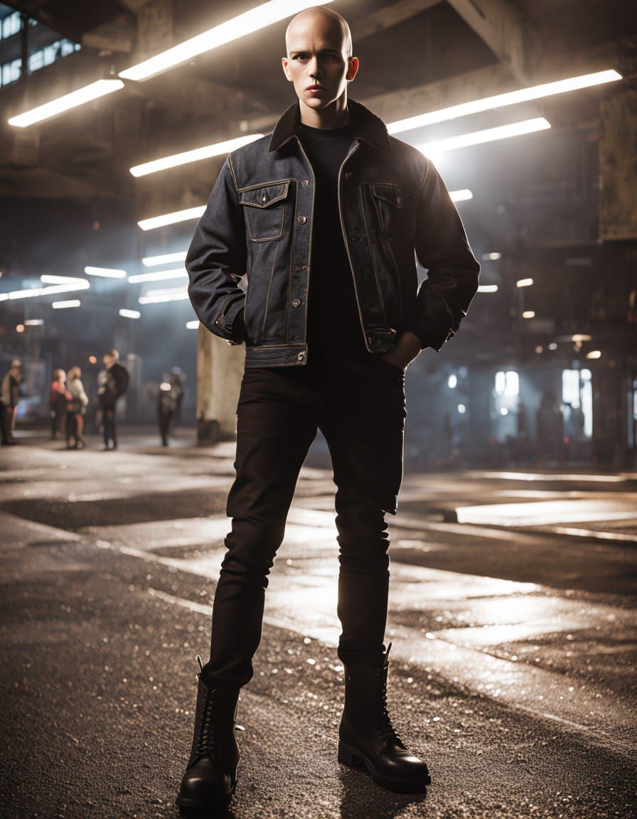 Skinhead - Moody Skinhead Portrait in High Contrast