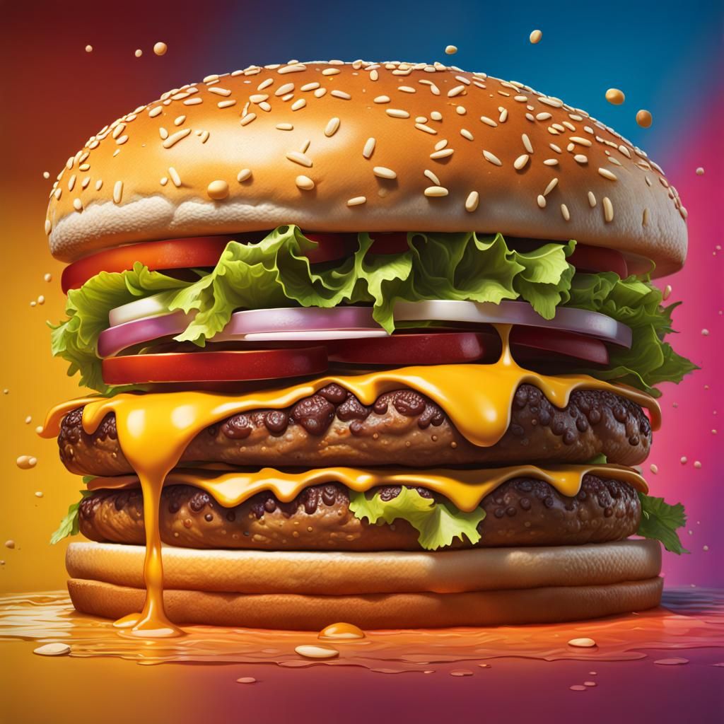 Giant cheeseburger - AI Generated Artwork - NightCafe Creator
