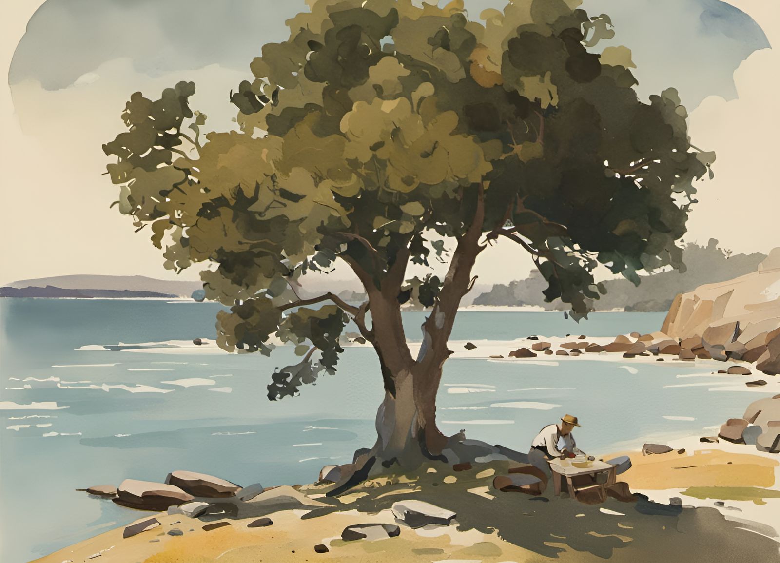 The Man and His Tree, Winslow Homer Inspiration - AI Generated Artwork ...