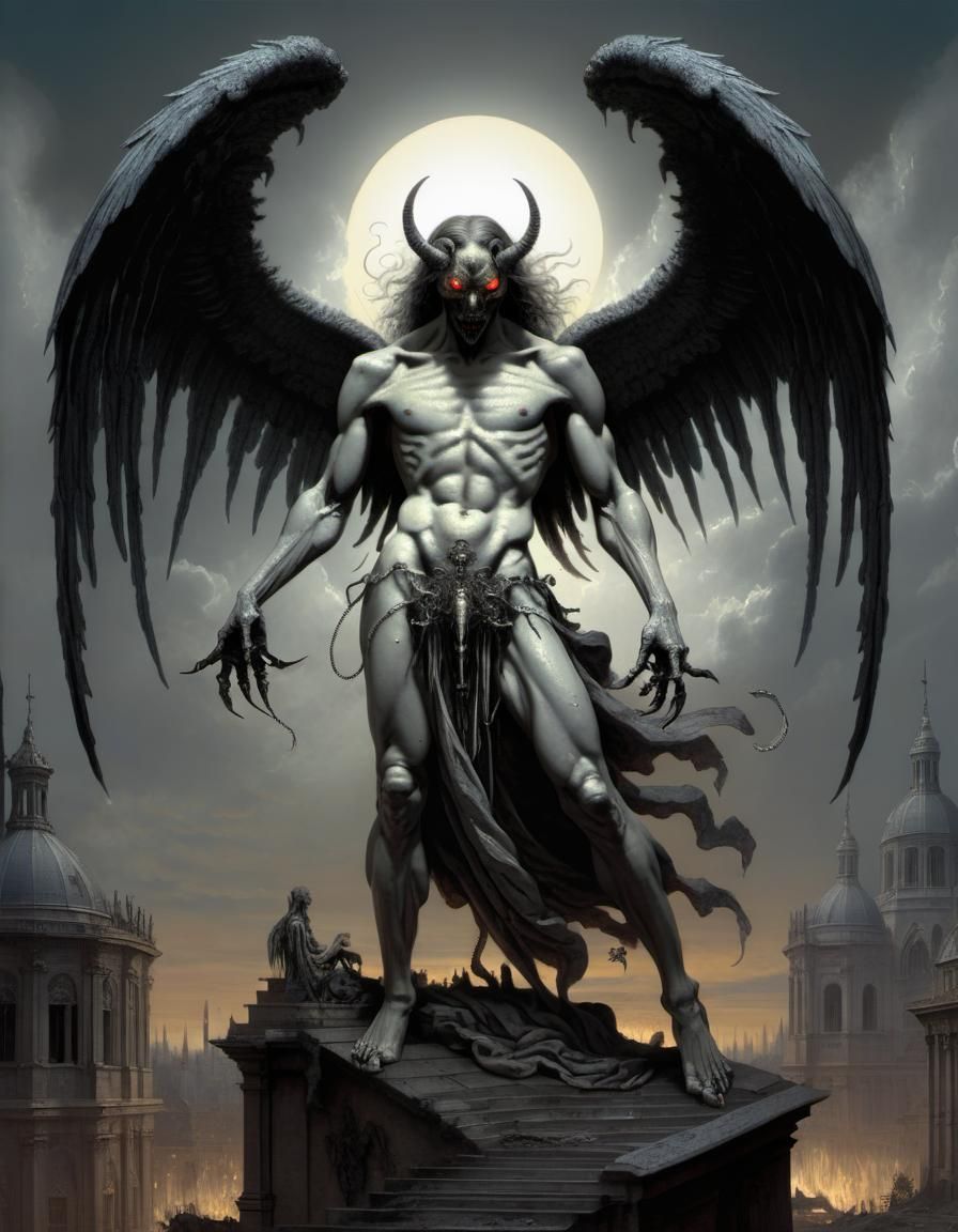 Demonic Angel - AI Generated Artwork - NightCafe Creator