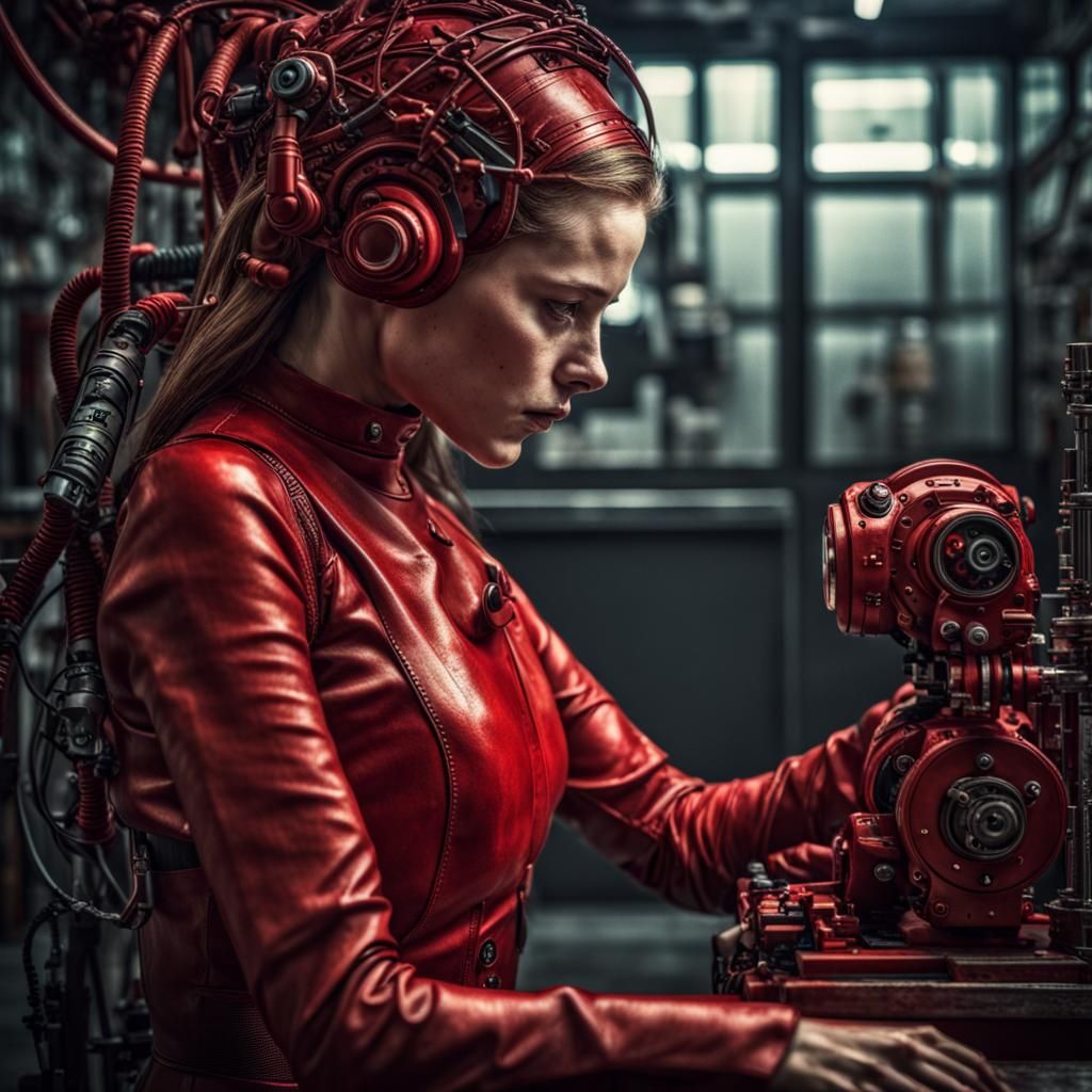 The Red Girls Tale, Connecting to the Machines - AI Generated Artwork ...