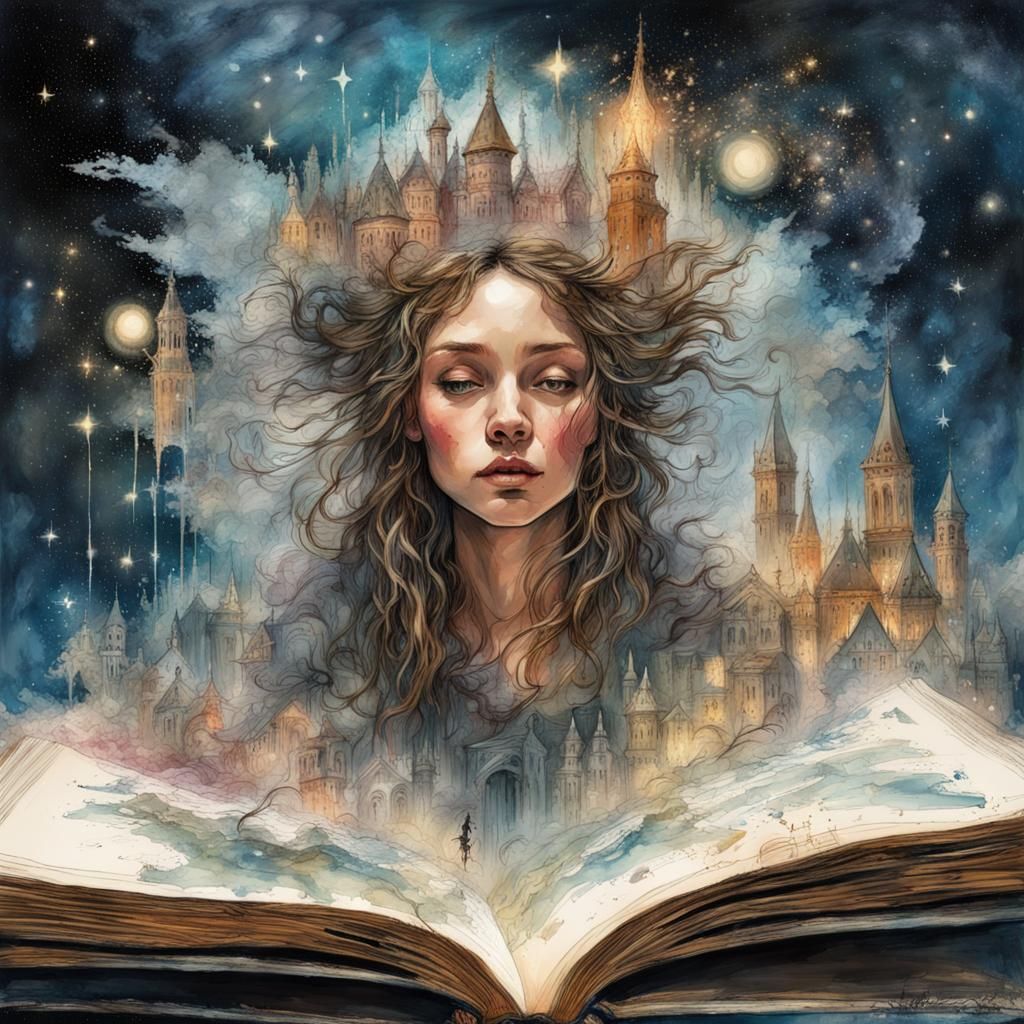 Fairytale", fantasy world coming out of open book!!!!", hyperdetailed ...