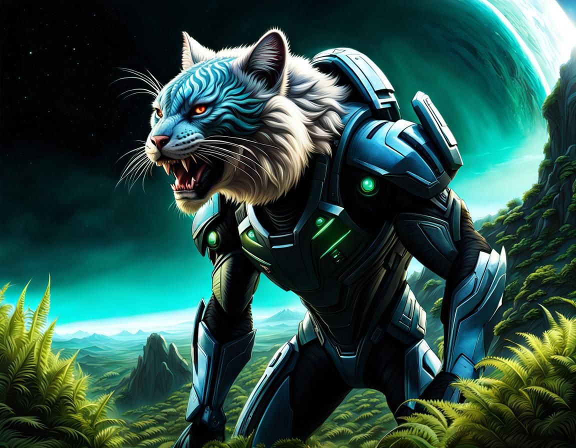Alien cat like creature on a distant planet - AI Generated Artwork ...