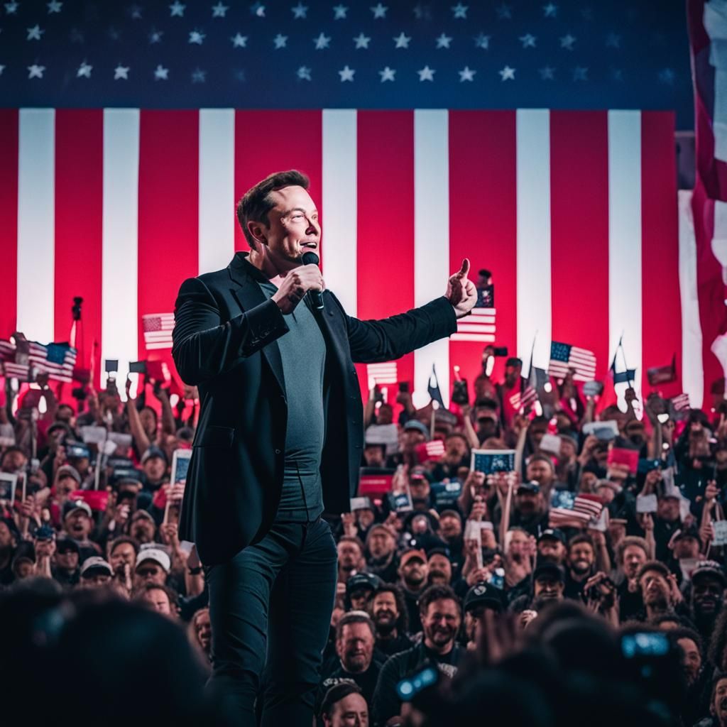 Elon Musk addressing a rally for president Election in America - AI ...