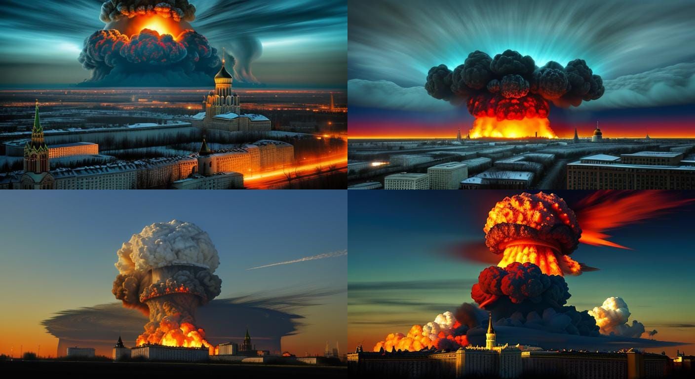 nuclear explosion in Kremlin - AI Generated Artwork - NightCafe Creator