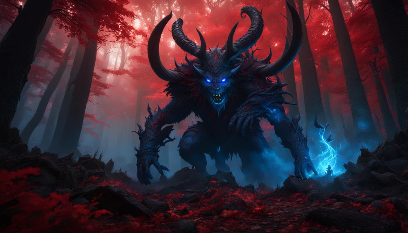 Fog demon in a cursed forest - AI Generated Artwork - NightCafe Creator