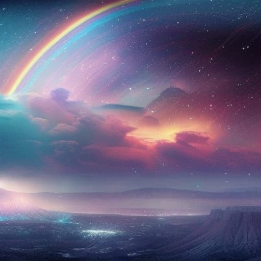 Cosmic Rainbow - AI Generated Artwork - NightCafe Creator