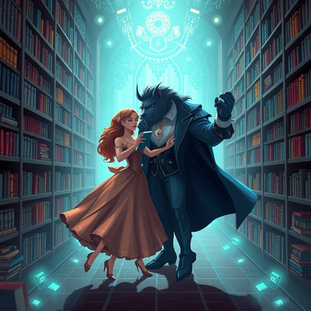 Techno-Mage Avatar Battles Hacker in Futuristic Li... - AI Art