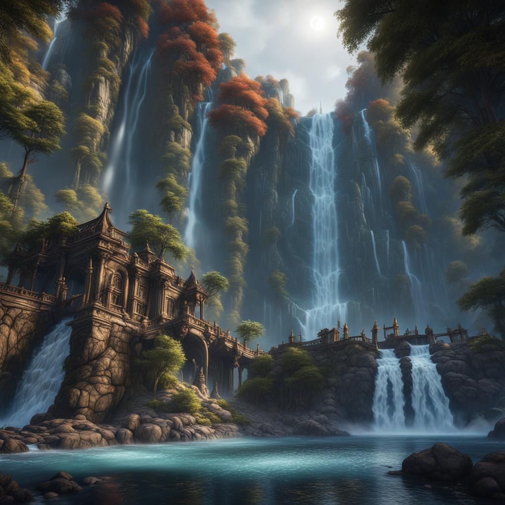 waterfall - AI Generated Artwork - NightCafe Creator