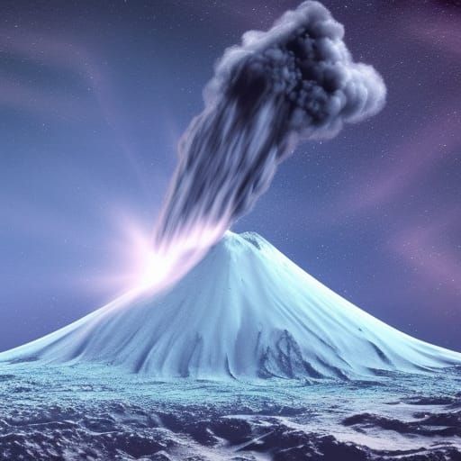 Ice volcano - AI Generated Artwork - NightCafe Creator