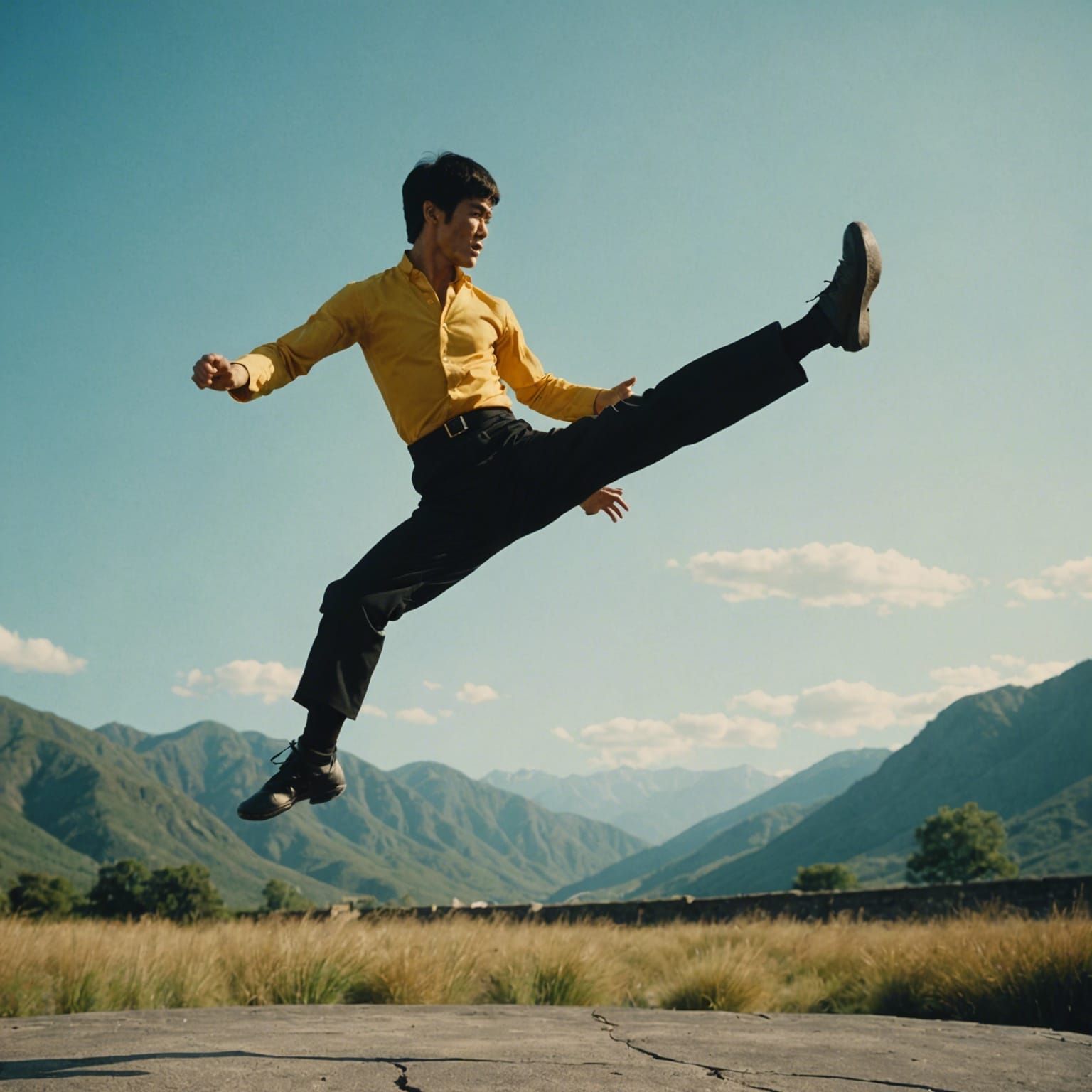 Martial Arts Icon; Bruce Lee - AI Generated Artwork - NightCafe Creator