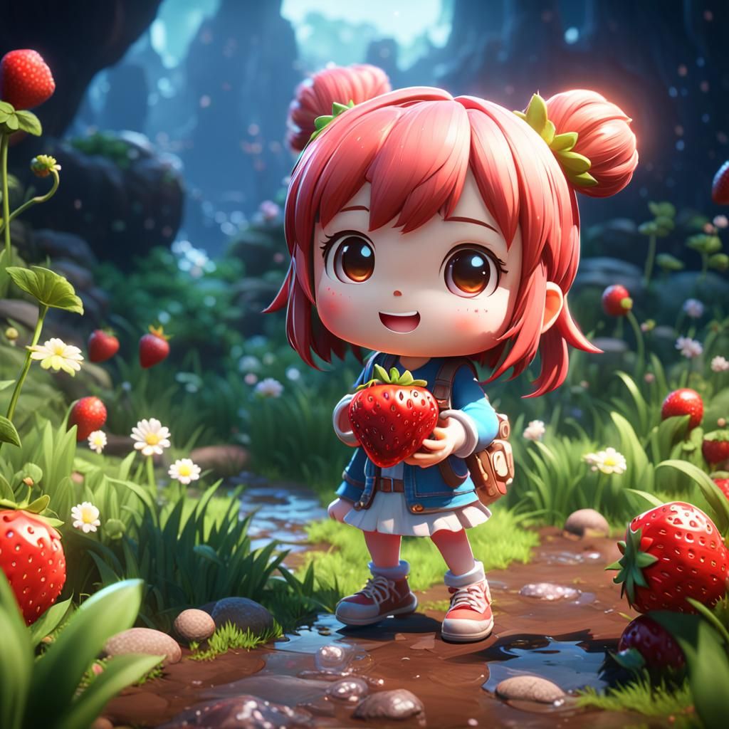 strawberry chibi - AI Generated Artwork - NightCafe Creator