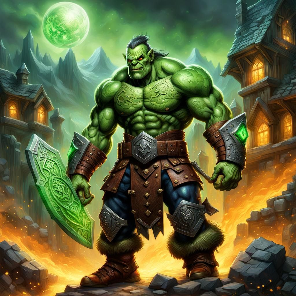 Awsome Ork - Heroic Ork Reading Magic Book in Ethereal Fanta...