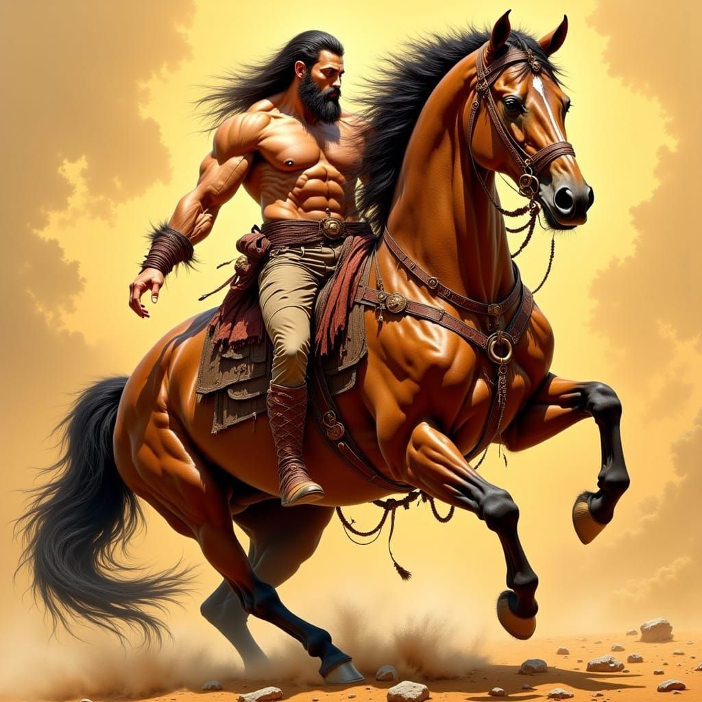 Majestic Centaur in Golden Light - AI Art