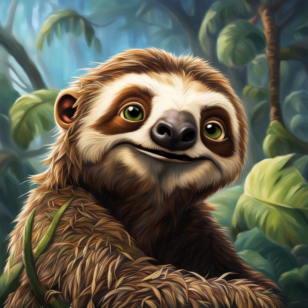 Slothing along - AI Generated Artwork - NightCafe Creator