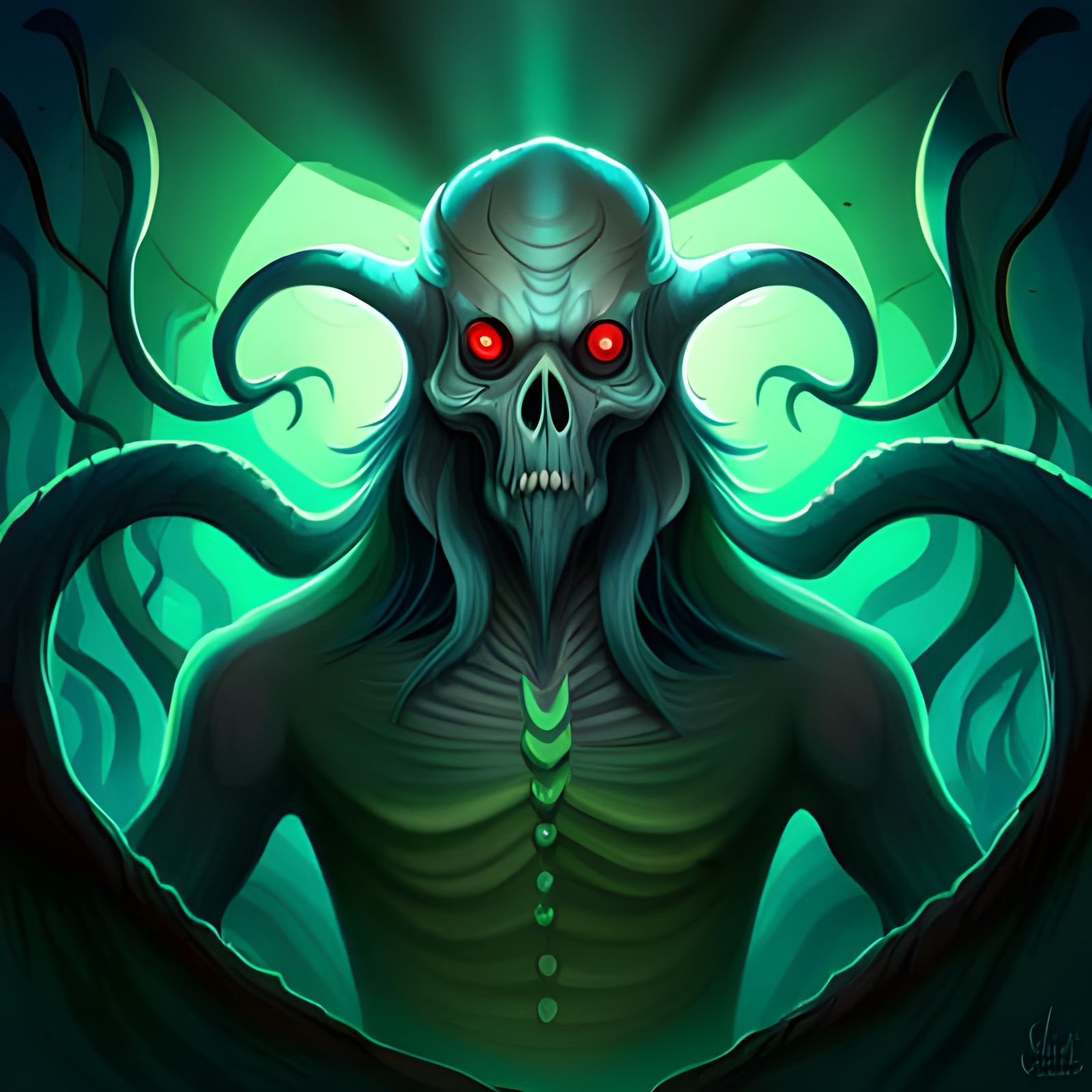 Cthulhu Skull - AI Generated Artwork - NightCafe Creator