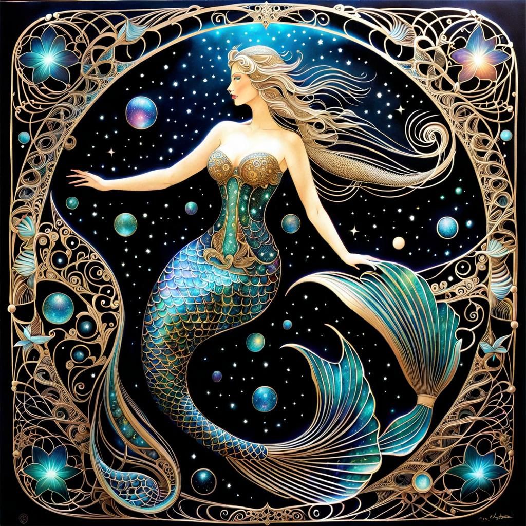 Mermaid Cosmic Panel - AI Generated Artwork - NightCafe Creator