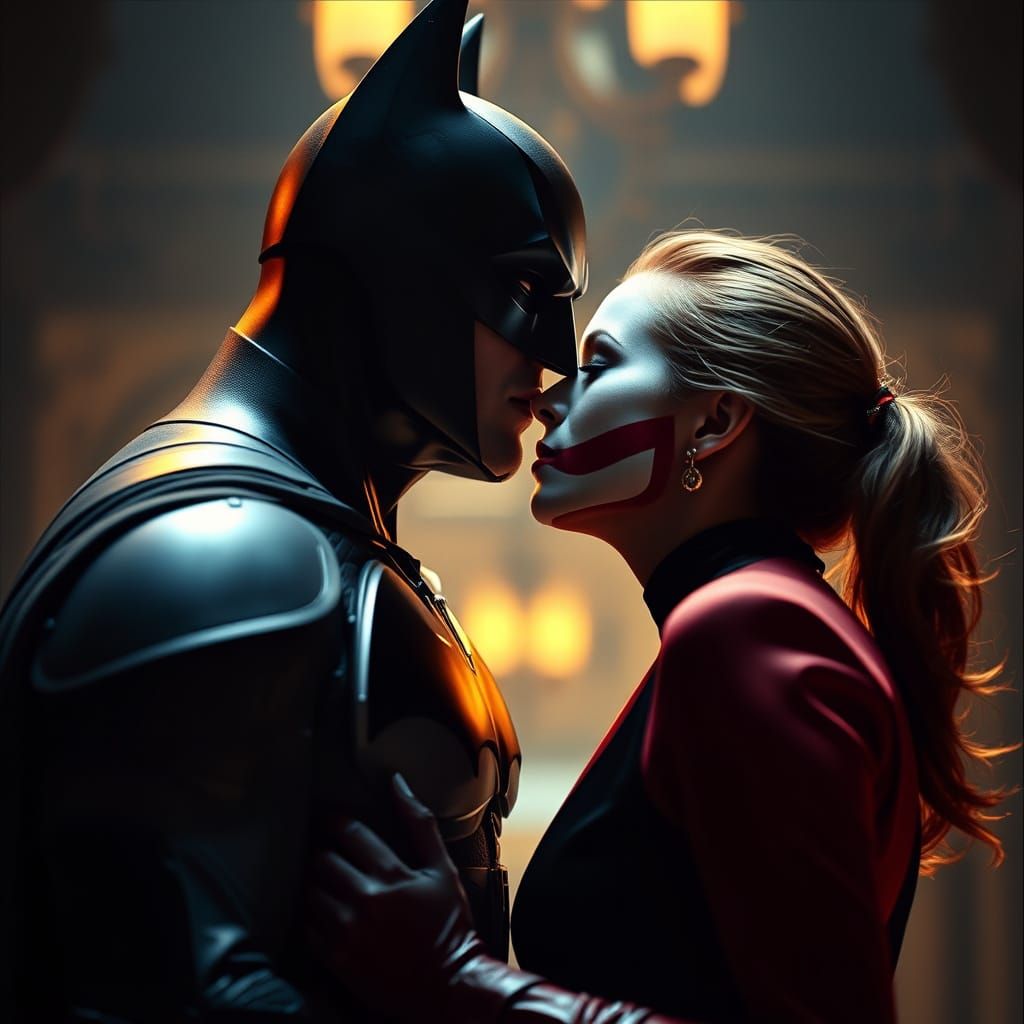 Batman Kissing Female Two-Face - Batman Kissing Female Two-...