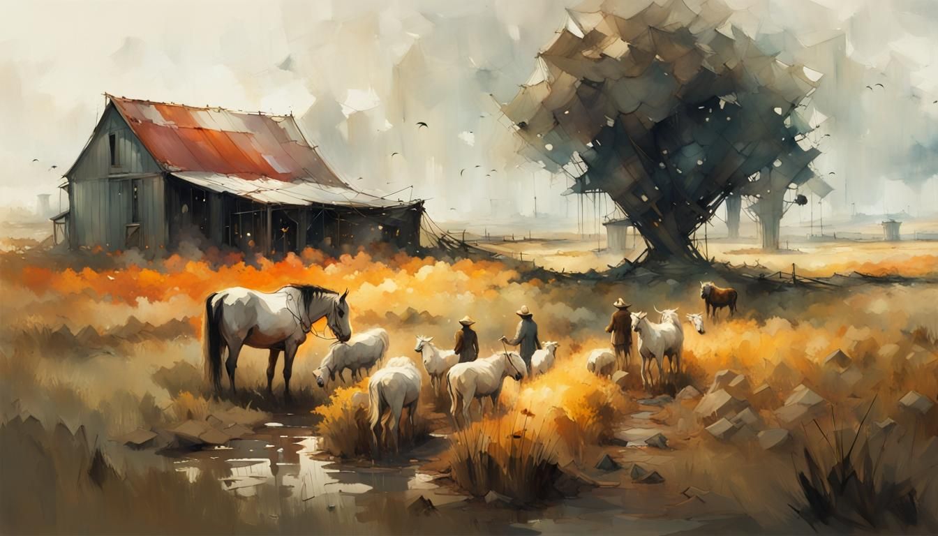 Farmwr working on a farm, Farm life Beauty's art, illustrator elegant ...