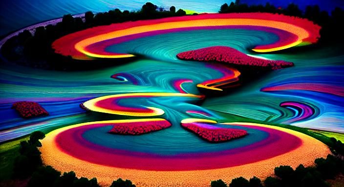 broken landscape; topsy turvy - AI Generated Artwork - NightCafe Creator