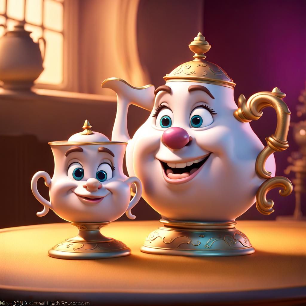 Mrs. Potts AND Chip Potts the son of Mrs. Potts ,THE CHARACTERS OF THE ...