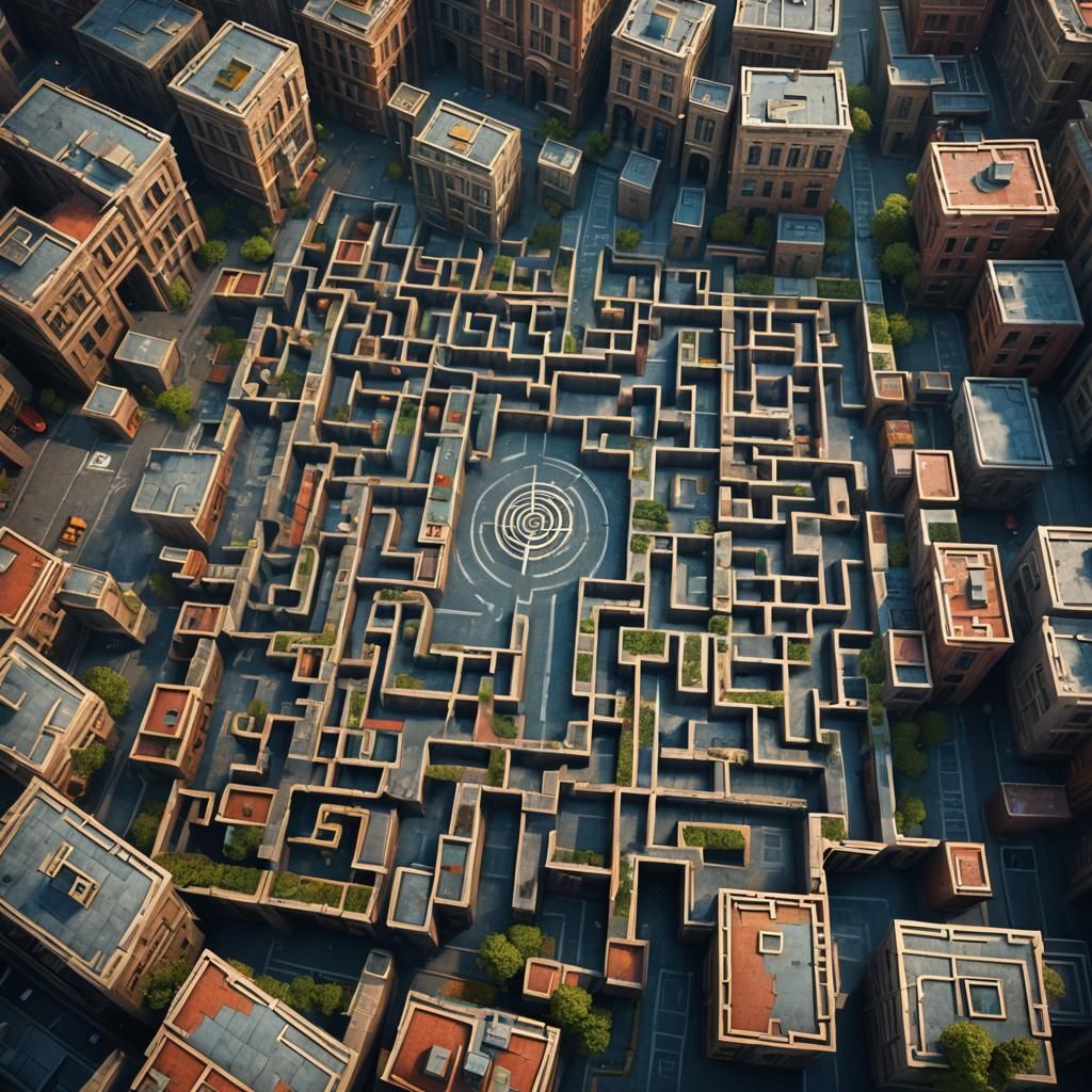 optical illusion : MAZE : Pavement : city Street - AI Generated Artwork ...