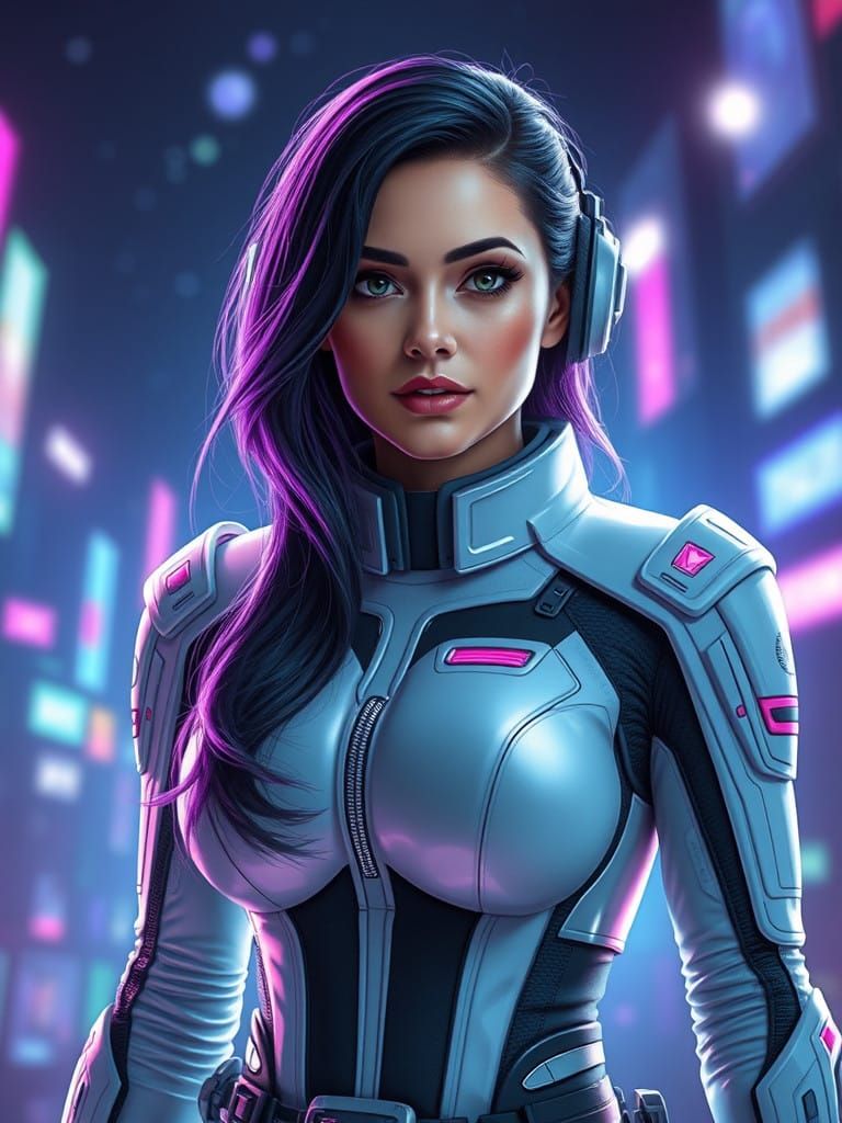 Demi Lovato in Futuristic Spacewear - AI Art