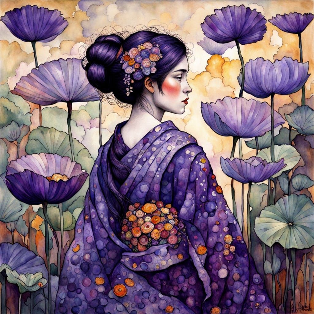 purple woman portrait - purple woman portrait