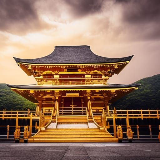 Largest Golden Shinto Shrine - AI Generated Artwork - NightCafe Creator