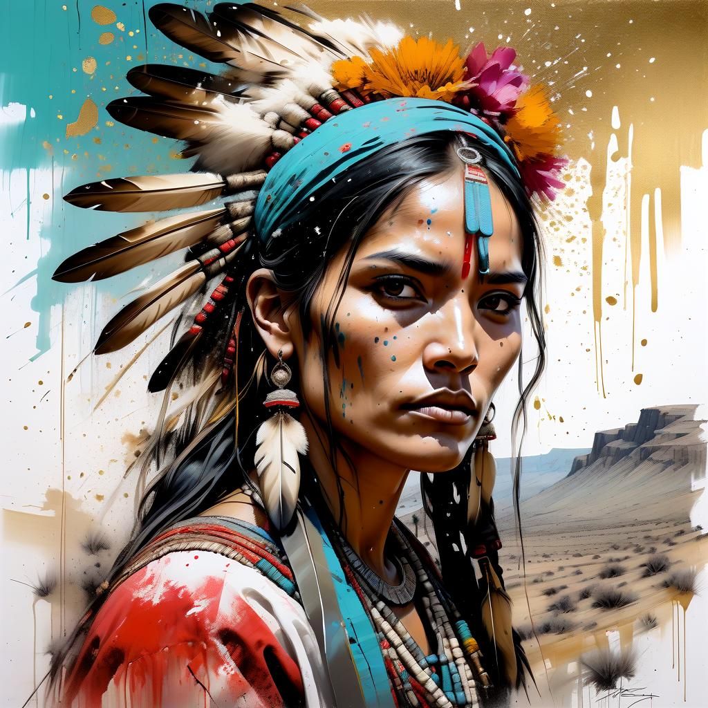 Apache Girl - AI Generated Artwork - NightCafe Creator