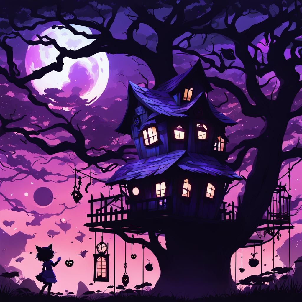 Tree House - AI Generated Artwork - NightCafe Creator