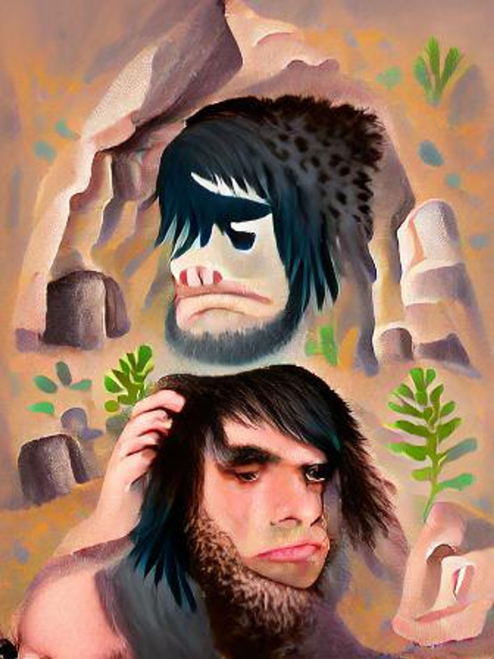 Portrait of an emo caveman - AI Generated Artwork - NightCafe Creator