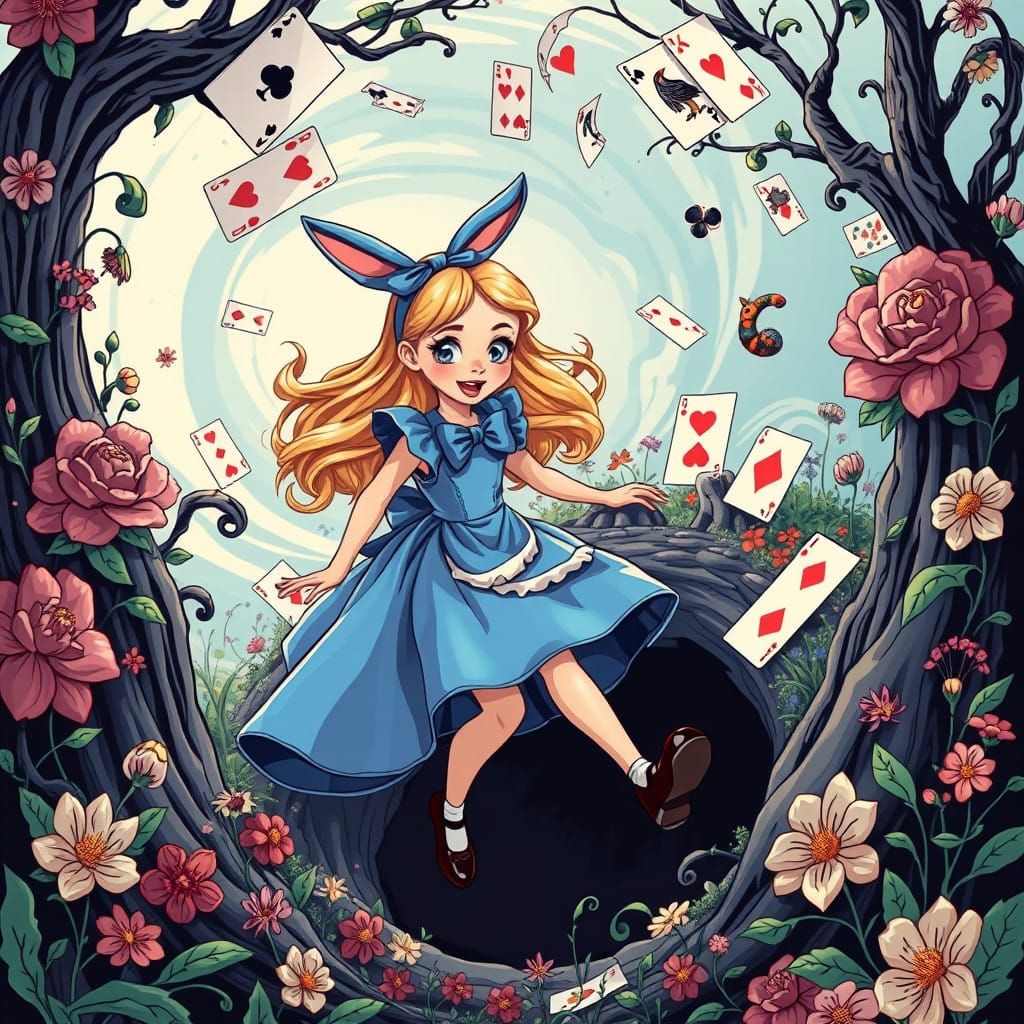 Alice In Wonderland - Curious Alice Falls into a Whimsical ...