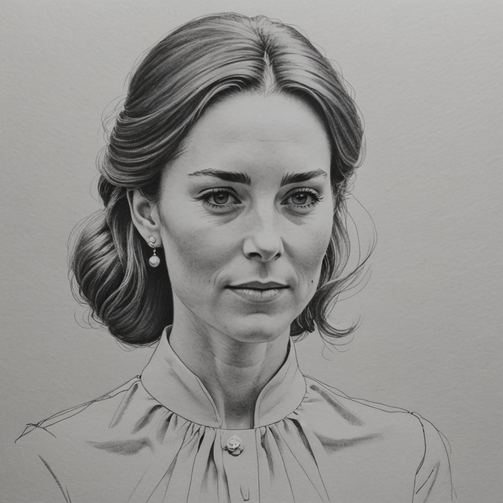Kate Middleton as Pencil Sketch - AI Generated Artwork - NightCafe Creator