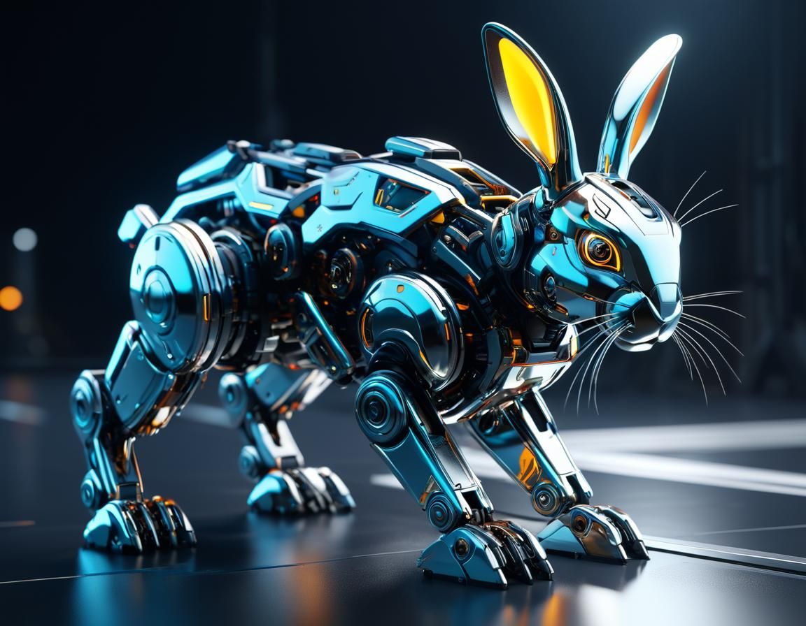 Robot Rabbit v2 (Juggernaut XI) - AI Generated Artwork - NightCafe Creator