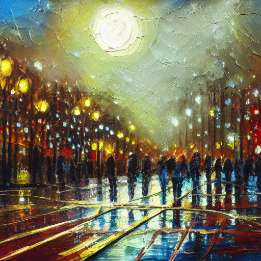 Impasto Street Scene - Epic Abstract Street Scene in Bold Br...